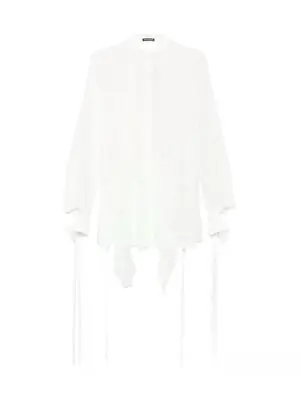 ANN DEMEULEMEESTER Lace-trim Tie-fastening Shirt - White