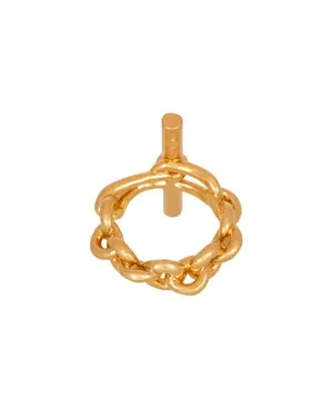 Balmain Brass T-bar Chain Ring