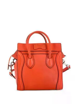 Celine Grainy Leather Nano Luggage Bag - Orange