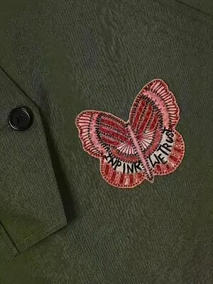 Valentino Garavani Butterfly-patch Hooded Coat - Green