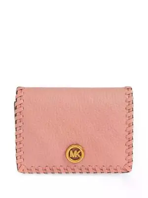 Michael Kors Whipstitch-trim Leather Card Holder - Pink