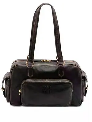 Miu Miu Top-handle Zip-fastening Shoulder Bag - Brown