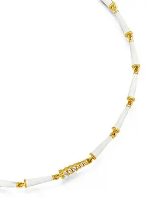 AMIE DUBAI Enamel Crystal-embellished Necklace