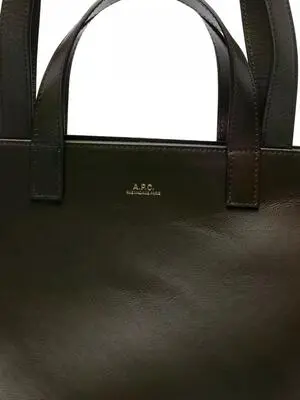 A.p.c. Logo Print Tote Bag - Brown