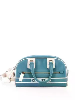 Dior Vibe Zip Bowling Bag Leather Small Handbag - Blue