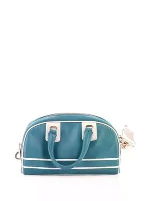 Dior Vibe Zip Bowling Bag Leather Small Handbag - Blue