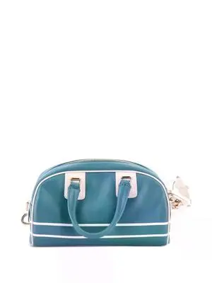 Dior Vibe Zip Bowling Bag Leather Small Handbag - Blue