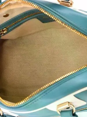 Dior Vibe Zip Bowling Bag Leather Small Handbag - Blue
