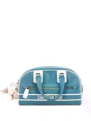 Dior Vibe Zip Bowling Bag Leather Small Handbag - Blue