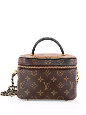 LOUIS VUITTON Vanity Handbag Reverse Monogram Canvas Pm Satchel - Brown