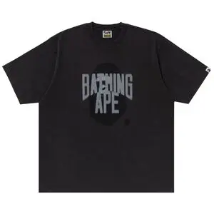 A BATHING APE Blur Graphic Garment Dye Oversized Tee 'charcoal