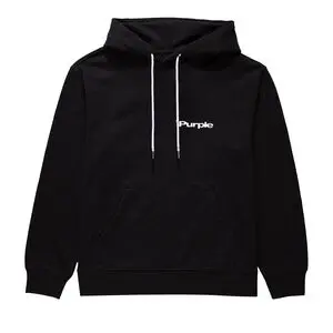 PURPLE BRAND French Terry Pullover Hoodie - Black
