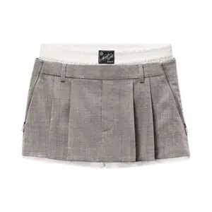Alexander Wang Zipper Details Pre-styled Pleated Skort 'light Heather