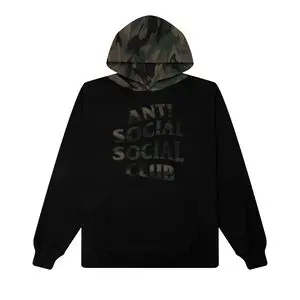 ANTI SOCIAL SOCIAL CLUB Applique Hoodie /camo - Black