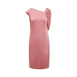 Givenchy Asymmetric Draped Midi Dress 'flamingo