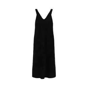 FERRAGAMO Floral Fil Coupé Midi Dress - Black