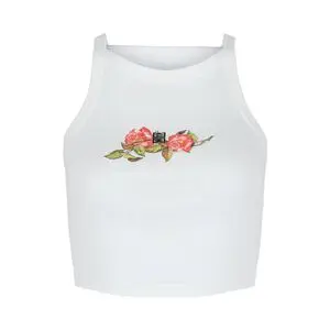 Givenchy 4g And Rose Print Crop Top - White