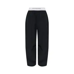 Alexander Wang Logo Elastic Mid-rise Pleated Knee Pant