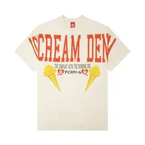 ICECREAM Denim Short-sleeve Knit T-shirt 'antique - White
