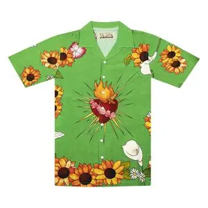PLEASURES Heart Button Down - Green
