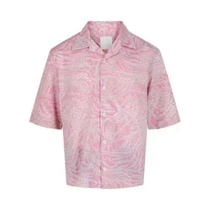 Givenchy Pearl Print Hawaiian Shirt /white - Pink