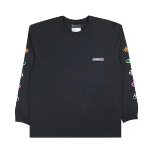 PURPLE BRAND Textured Jersey Long-sleeve Tee - Black