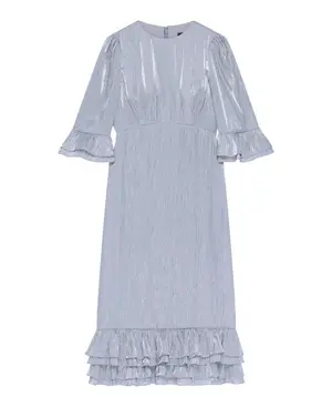 Mint Velvet Metallic Ruffle Sleeve Midi Dress