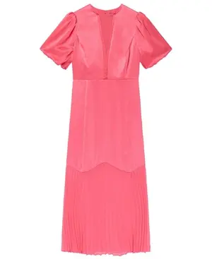 Mint Velvet Satin Pleated Maxi Dress