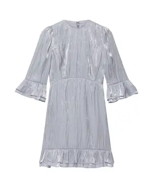 Mint Velvet Metallic Ruffle Mini Dress