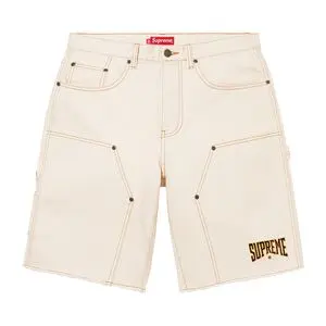 Supreme Cutoff Double Knee Denim Painter Short 'natural - Cream