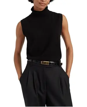 Chinti & Parker Wool-cashmere High-neck Tank - Black