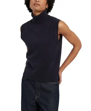 Chinti & Parker Wool-cashmere High-neck Tank - Navy