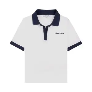 SPORTY & RICH Signature Logo Terry Polo - White