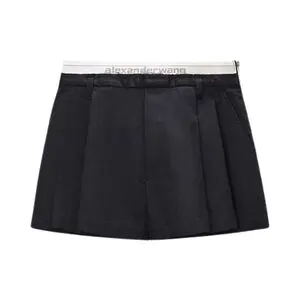 Alexander Wang Logo Elastic High-rise Pleated Short