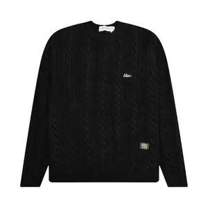 ADVISORY BOARD CRYSTALS Cableknit Crewneck 'anthracite - Black