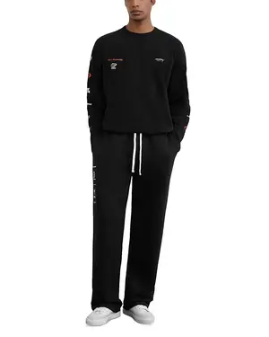 REISS Mclaren Born Racers Logo Waffle Sweatshirt - Black
