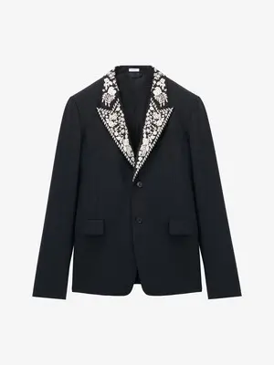 Alexander McQueen Floral Embroidery Double-breasted Jacket