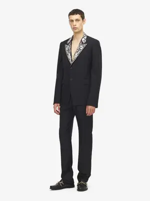 Alexander McQueen Floral Embroidery Double-breasted Jacket