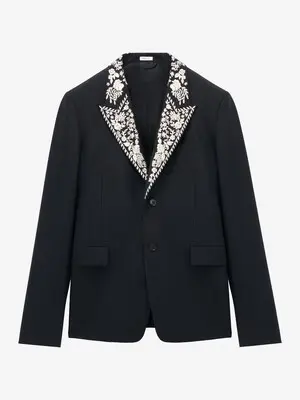 Alexander McQueen Floral Embroidery Double-breasted Jacket