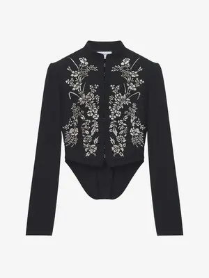 Alexander McQueen Floral Embroidery Cropped Jacket