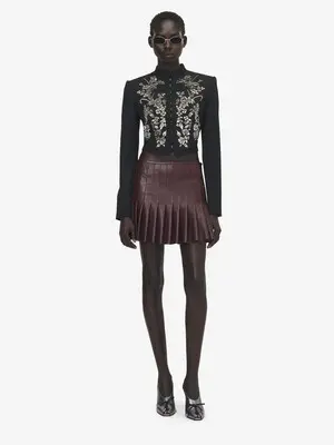 Alexander McQueen Floral Embroidery Cropped Jacket