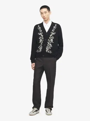Alexander McQueen Floral Embroidery Cardigan