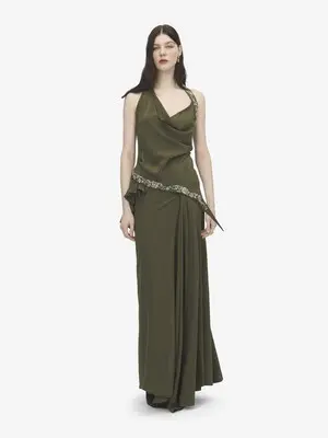 Alexander McQueen Floral Embroidery Asymmetric Top