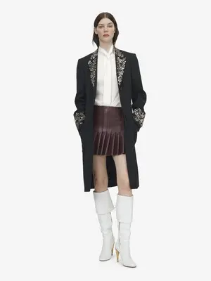 Alexander McQueen Floral Embroidery Coat