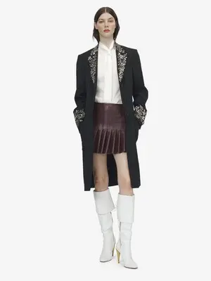 Alexander McQueen Floral Embroidery Coat