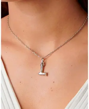 UNODE50 Sterling Silver-plated Letter Charm - L