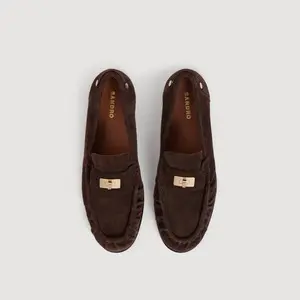 Sandro Suede Loafers With Clasp