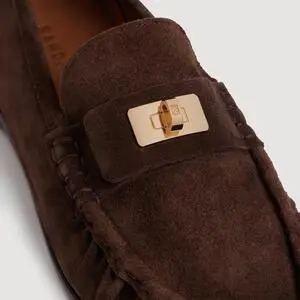 Sandro Suede Loafers With Clasp