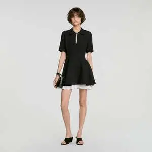 Sandro Short Contrast Skater Dress