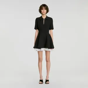 Sandro Short Contrast Skater Dress